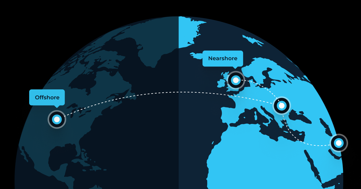 What are the differences between nearshore and offshore outsourcing?